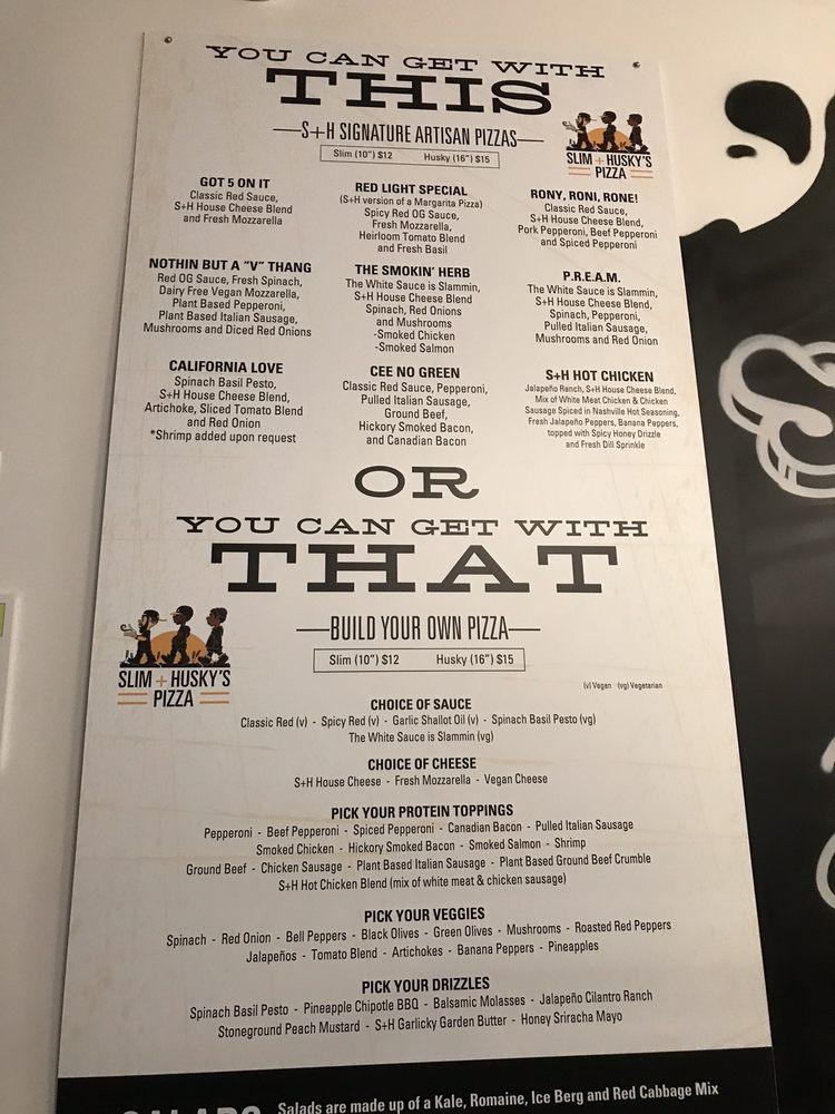 Menu at Slim & Husky's Pizza Beeria (Memphis) pizzeria, Memphis