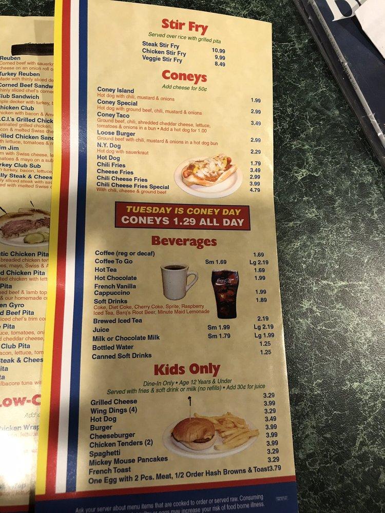 Menu at Atlantic Coney Island restaurant, Sterling Heights