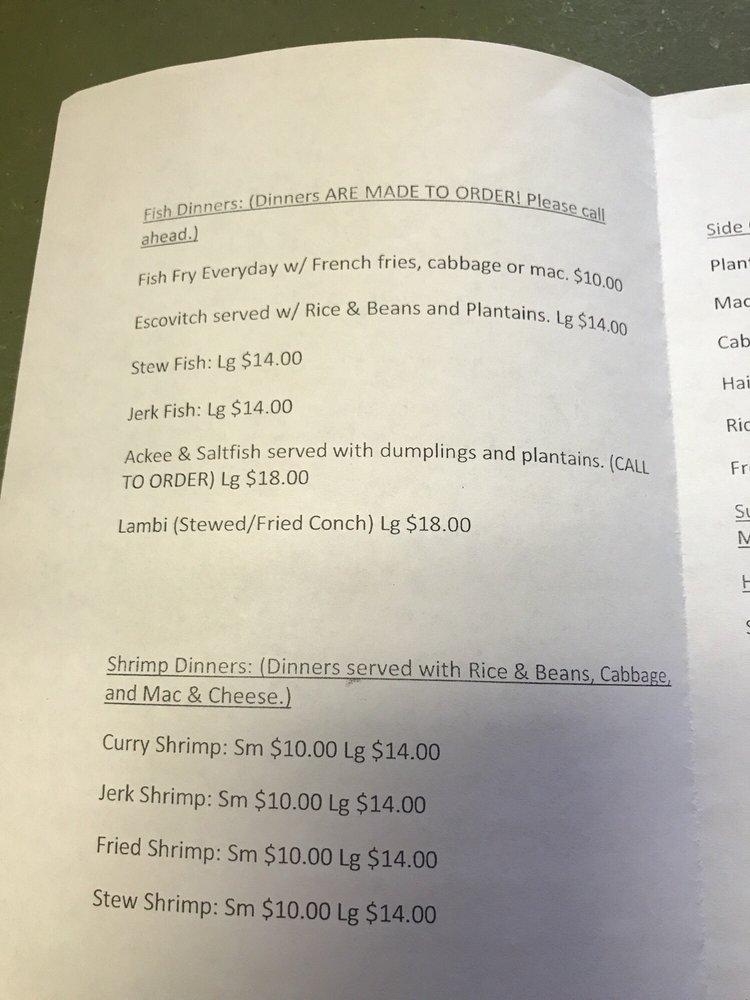 Menu at Island Mix restaurant, Buffalo