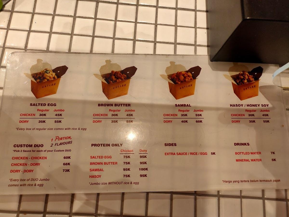 Menu at EATLAH MALANG restaurant, Malang