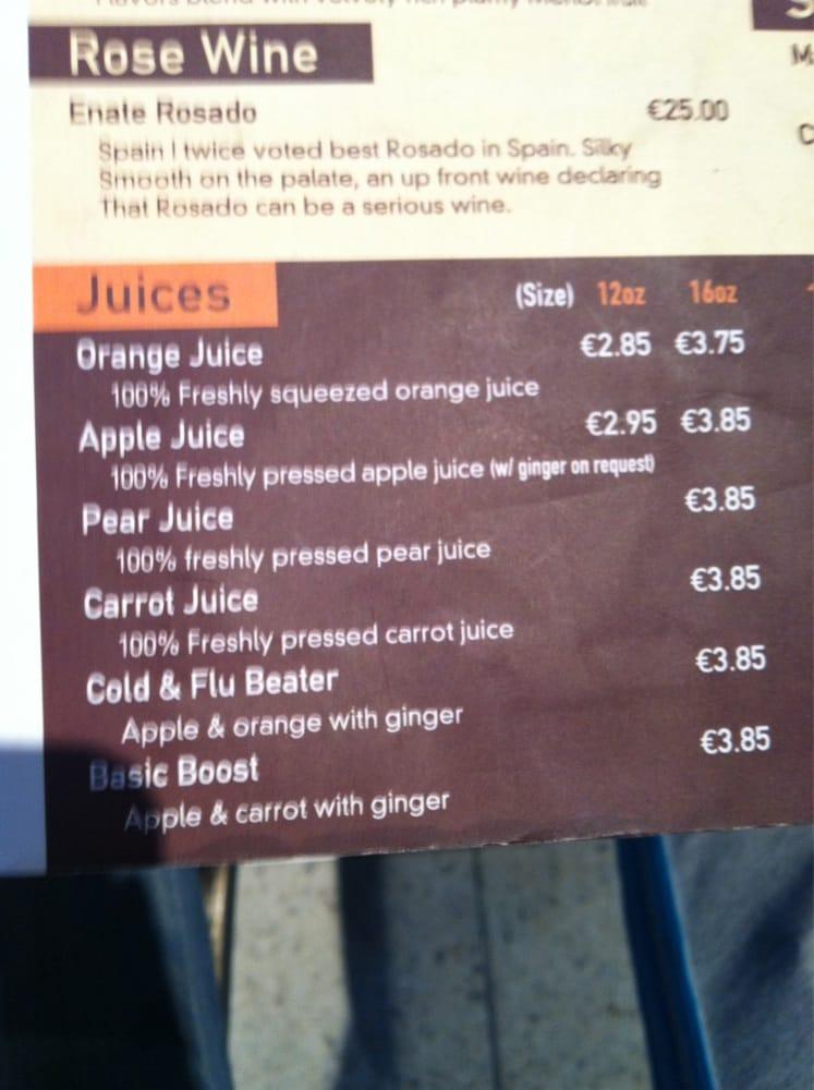 Menu at Lemon Jelly Cafe, Dublin