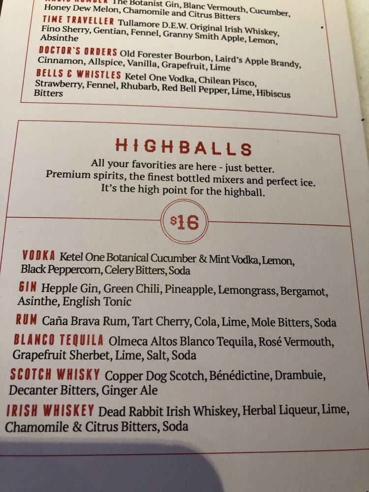 Menu at The Dead Rabbit pub & bar, New York City