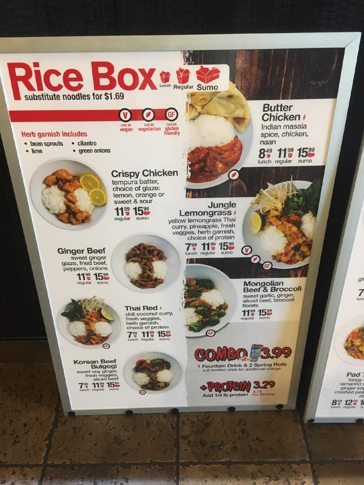 Menu at Wok Box Queensborough restaurant, New Westminster