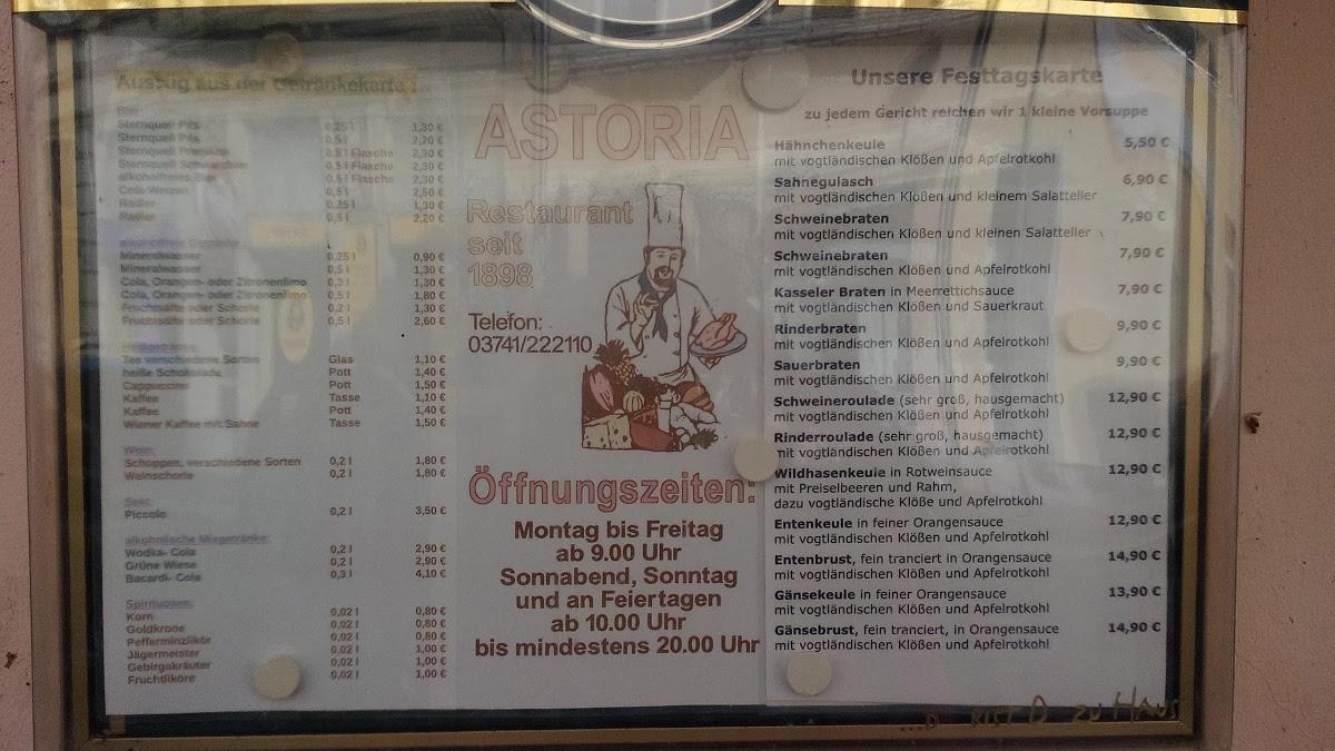 Menu at Restaurant Astoria, Plauen