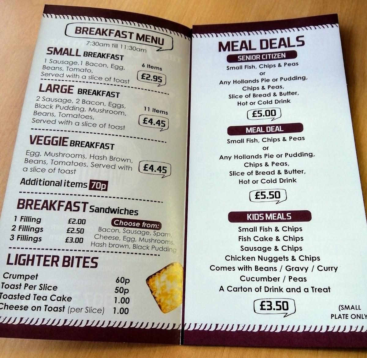 Menu at Heywood Fish Bar, Heywood