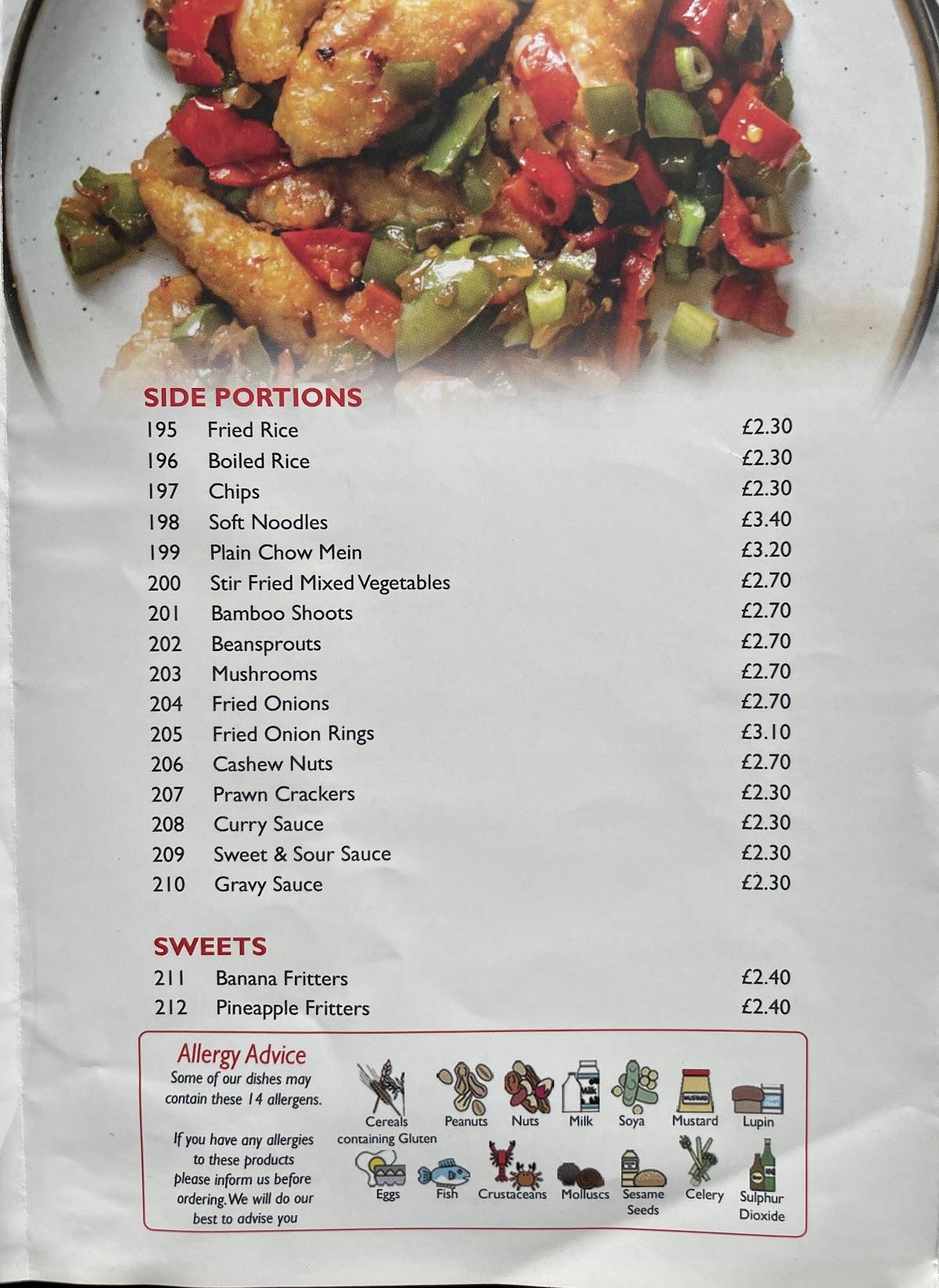 Menu at Wing Fung Restaurant, Wishaw, 123 Main St