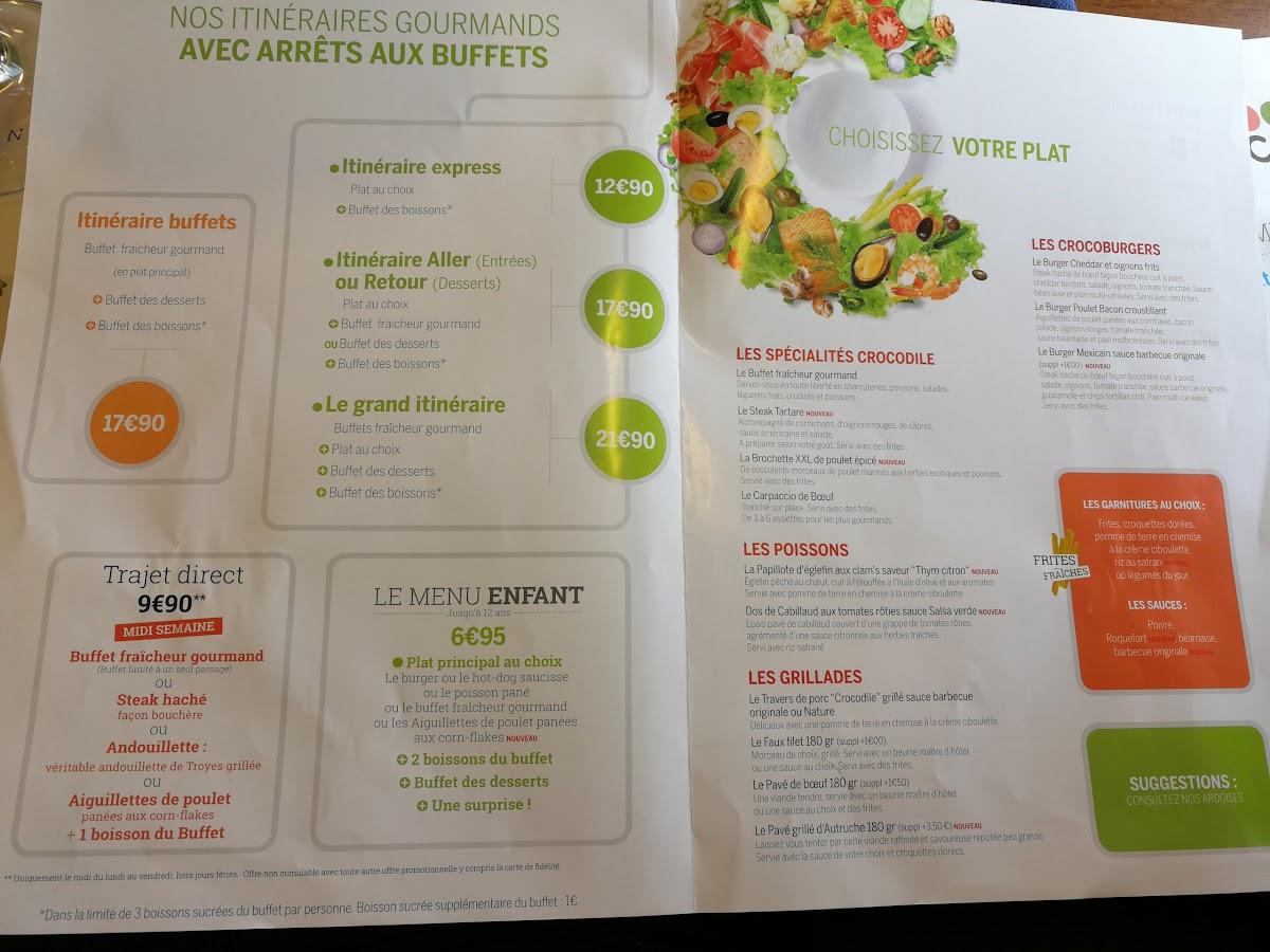 Menu au Restaurant Crocodile, Grande-Synthe