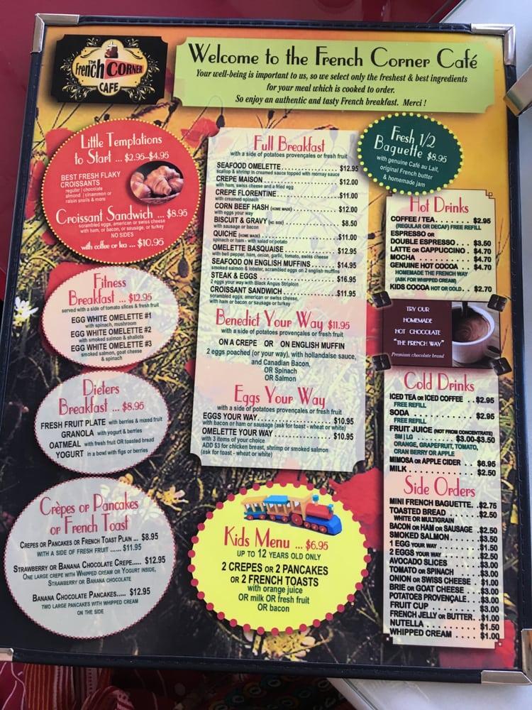 Menu at French Corner Cafe, Palm Desert, CA-111