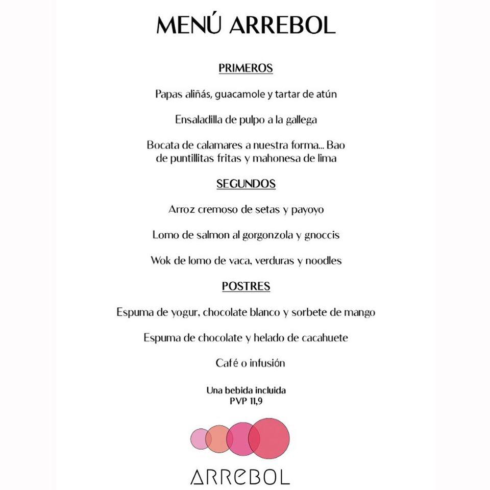 Menu at Restaurante Arrebol, Cádiz, Esquina