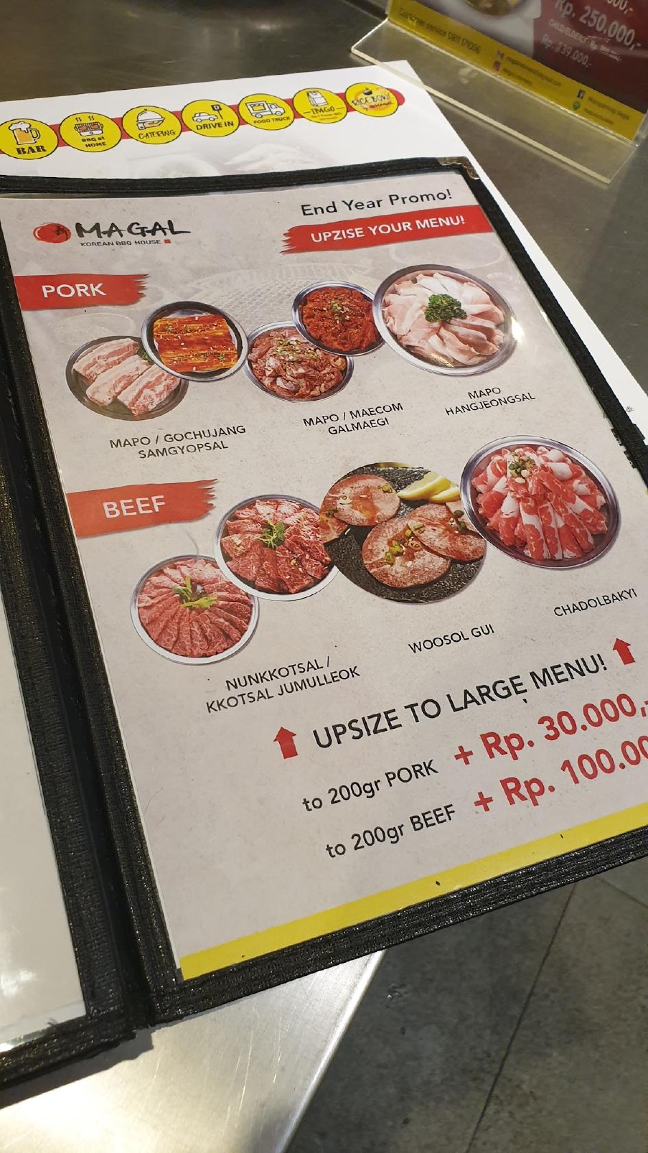 Menu at Magal Korean BBQ Hublife Jakarta, West Jakarta