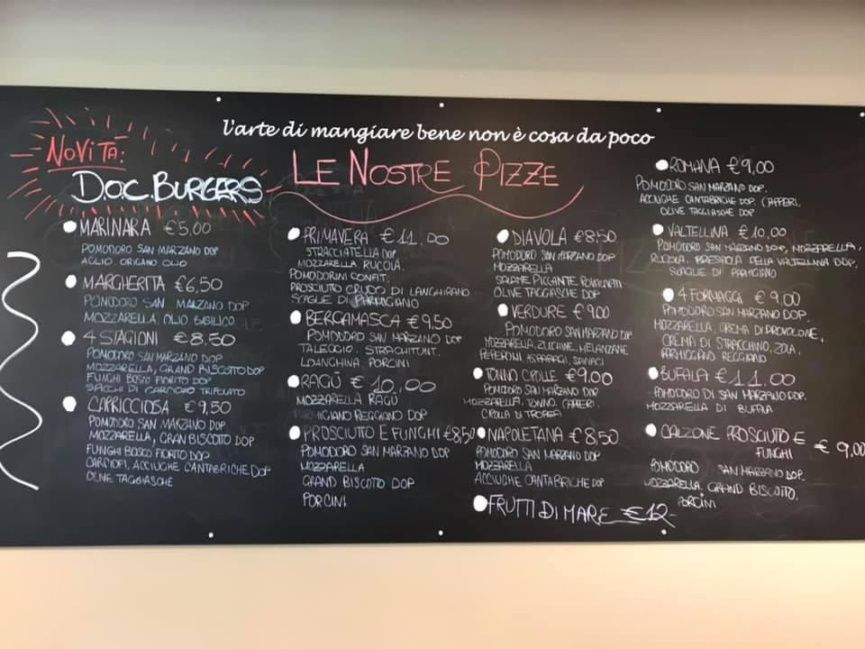 Menu at D.O.C. PIZZERIA, Albino