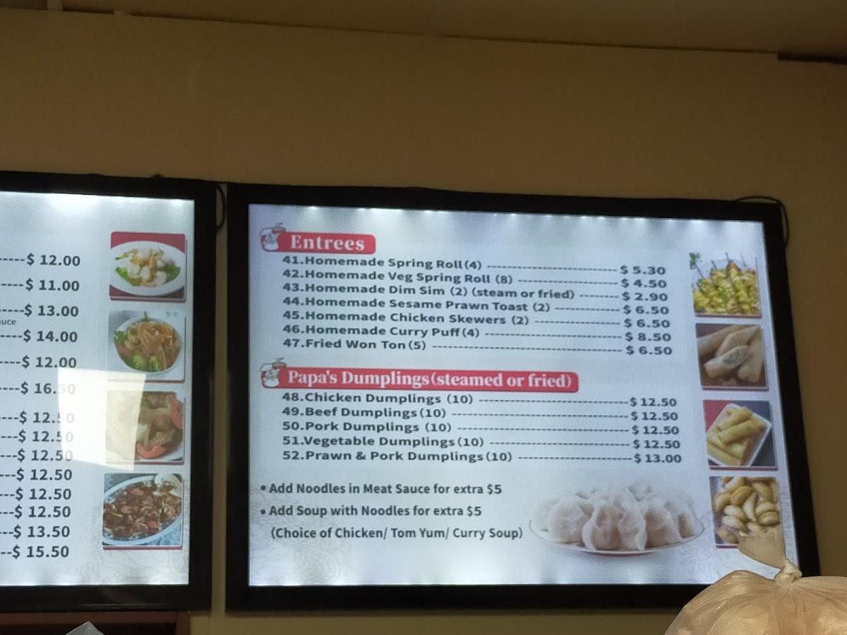 Menu at Papa's Rich Noodles - Leongatha restaurant, Leongatha
