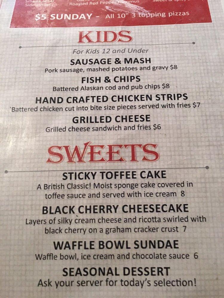 Menu at Purdy's Public House, Sumner, 64th St E