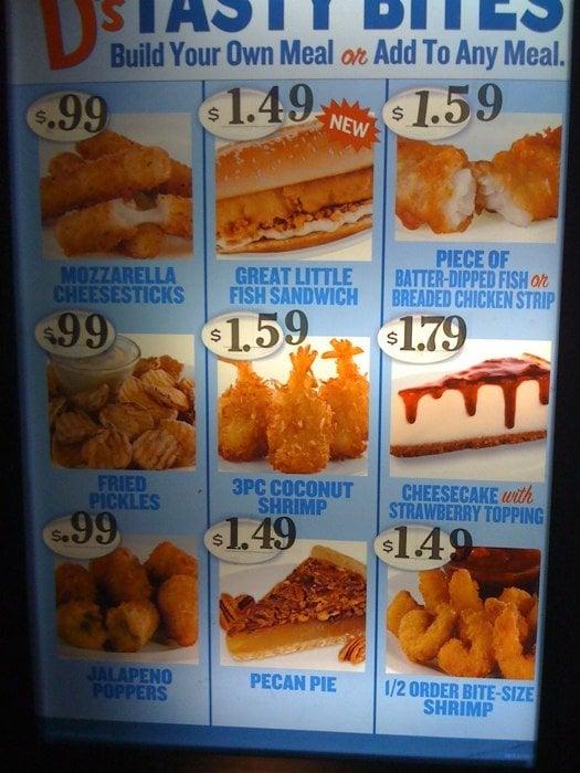 Menu at Captain D's fast food, Macon, Pio Nono Ave