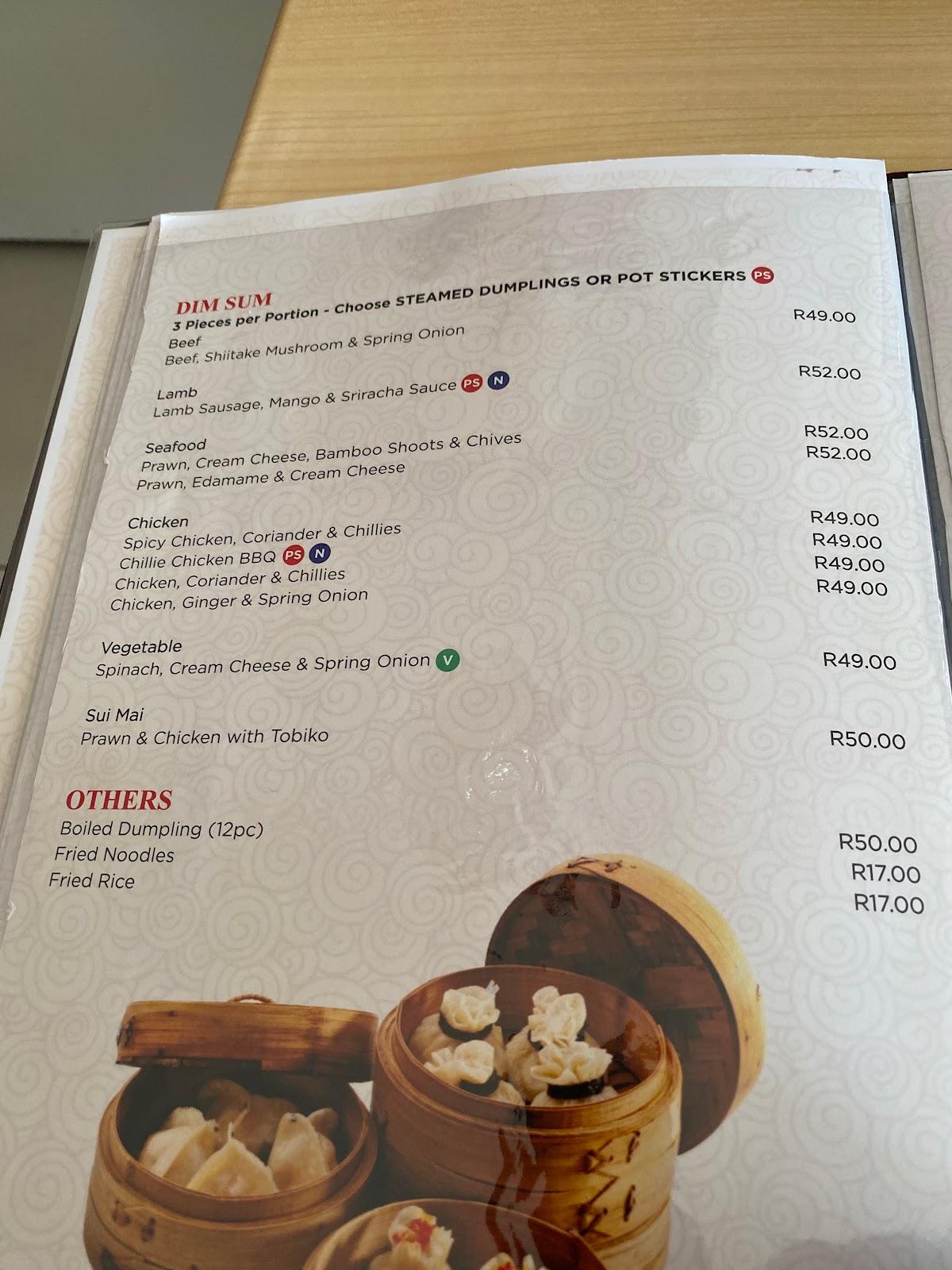 Menu at Tian Tian Chinese Restaurant and Sushi Bar, Kempton Park