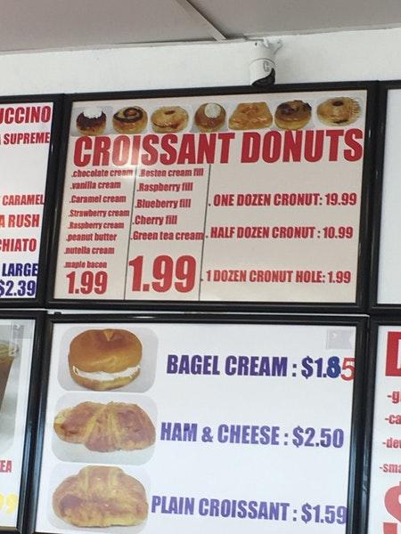 Carta del pub y bar Rainbow Donuts, Phoenix, W Cactus Rd UNIT 4