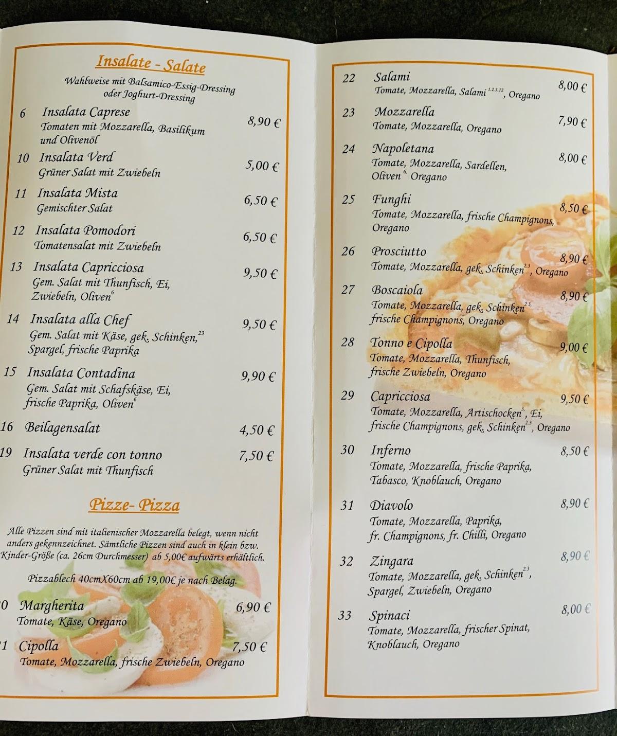 Speisekarte von Der Süden (ehemals Da Pino) restaurant, Rheinbach