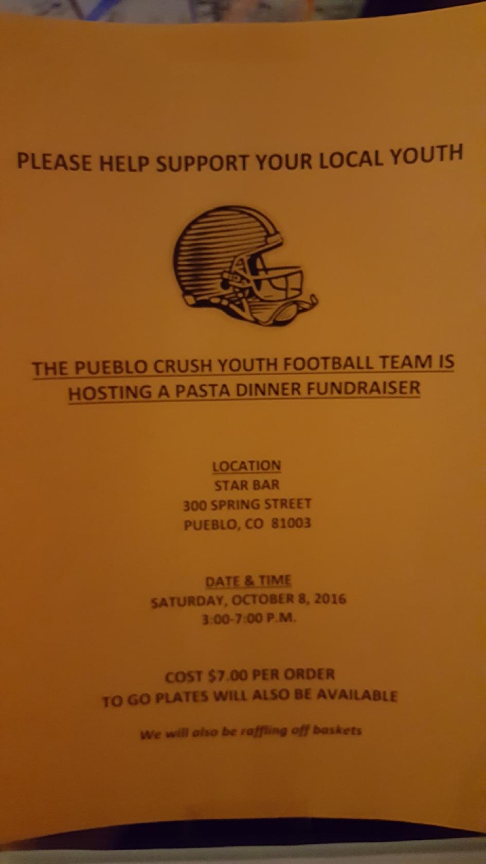 Menu at Star Bar, Pueblo, 300 Spring St