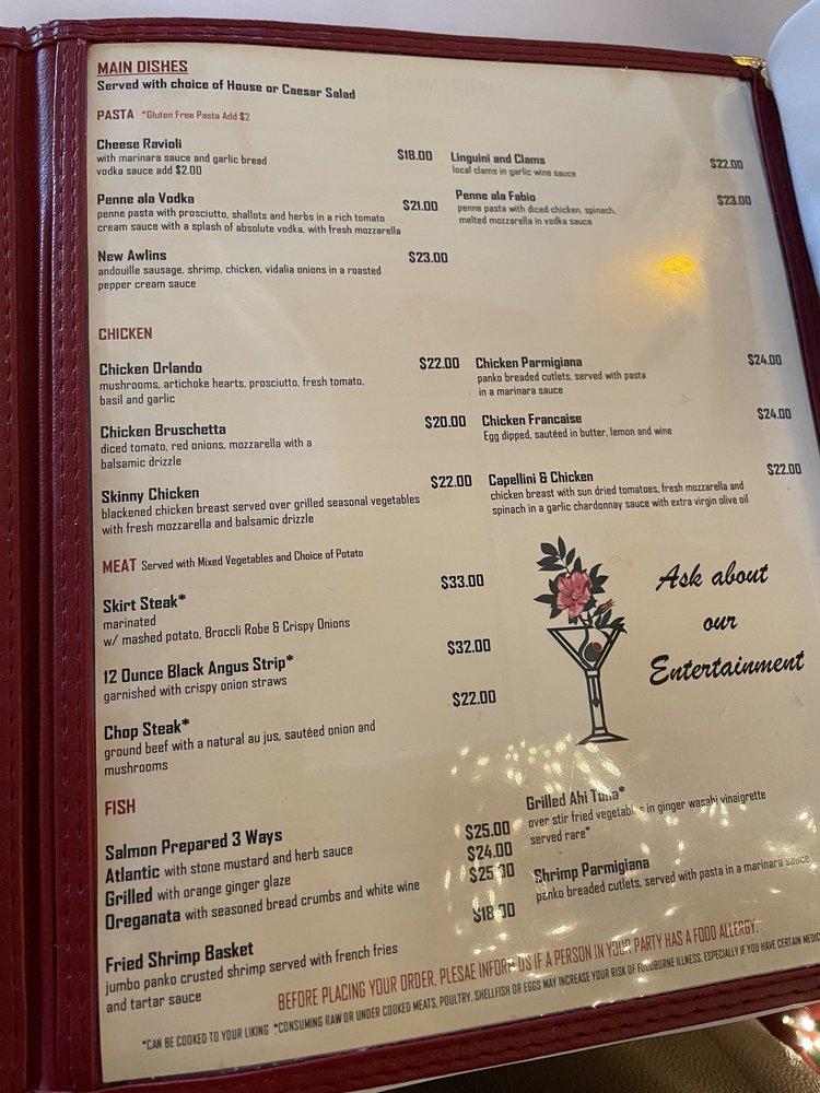 Menu at The Wild Rose Bar & Grill, Farmingdale