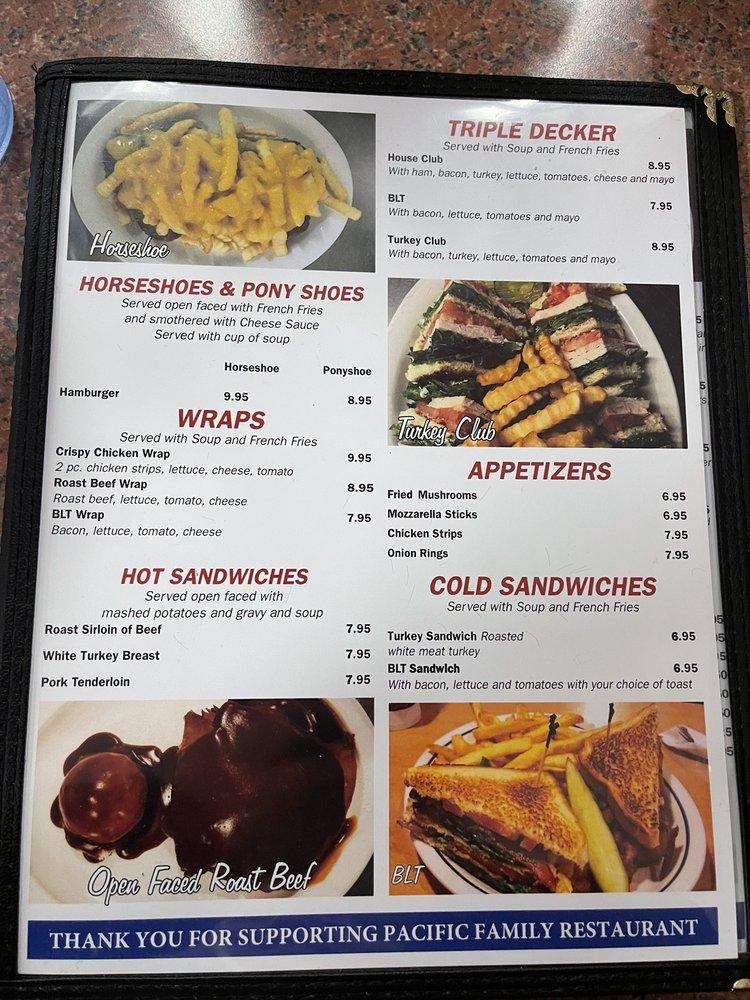 Menu at Pacific Family Restaurant, Pacific