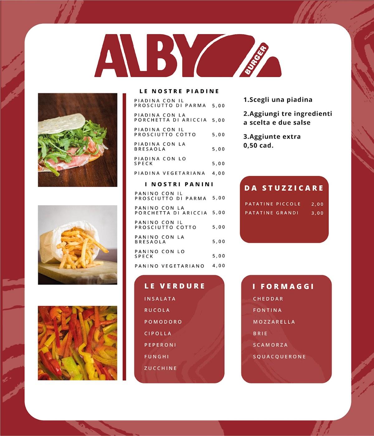 Menu da Alby Burger ristorante, Verona