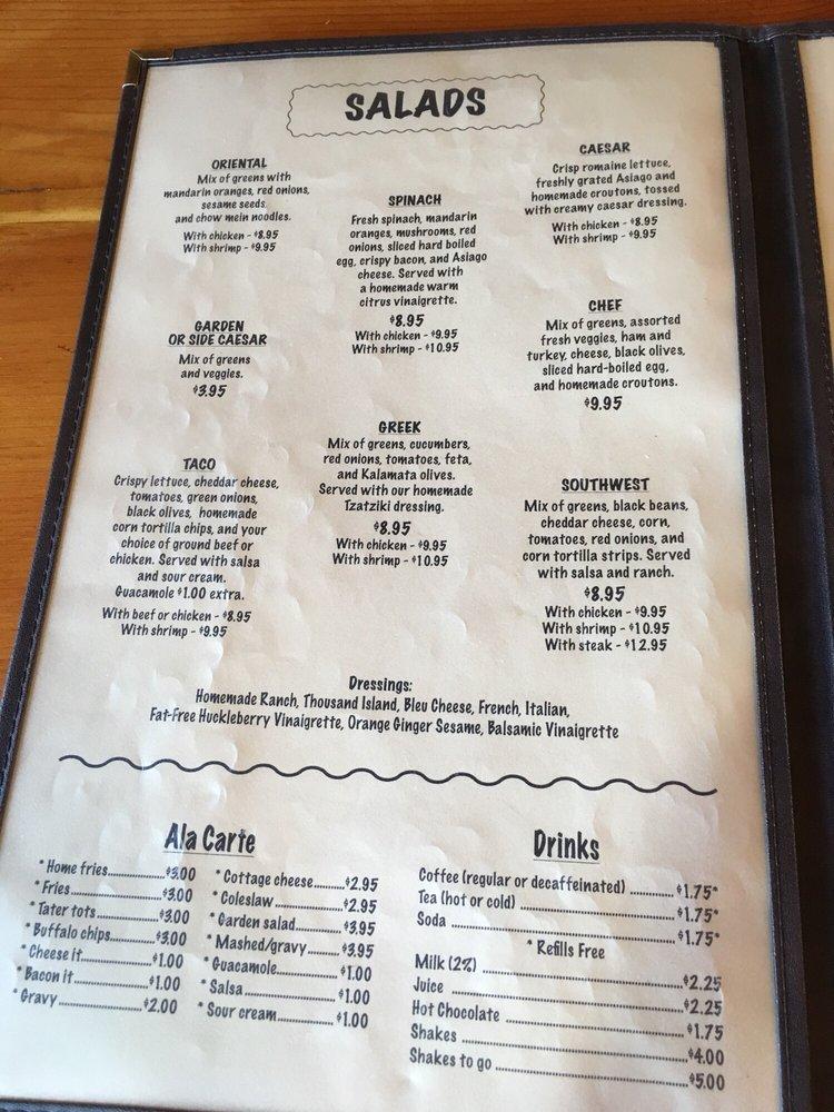 Menu at Log Cabin Cafe, Choteau