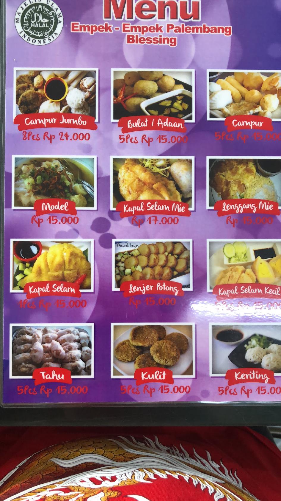 Menu at New Kopitiam restaurant, Dumai