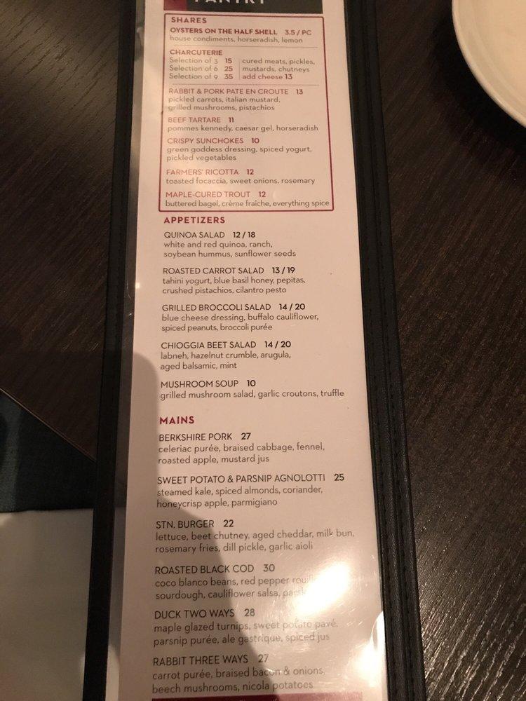 Menu at Richmond Station restaurant, Toronto, 1 Richmond St W