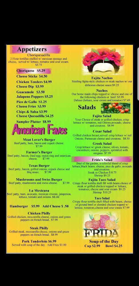 Menu at Frida's Mexican Cuisine and Pancake House desserts, Culver
