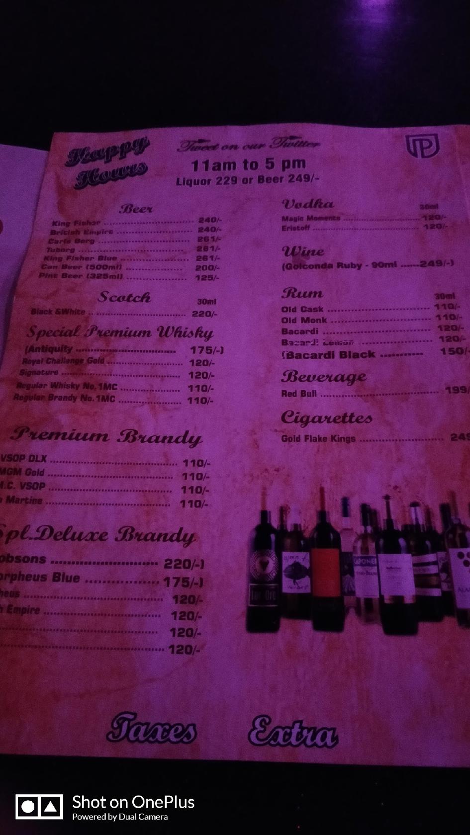 Menu At My Bar Chennai Menu At My Bar Chennai