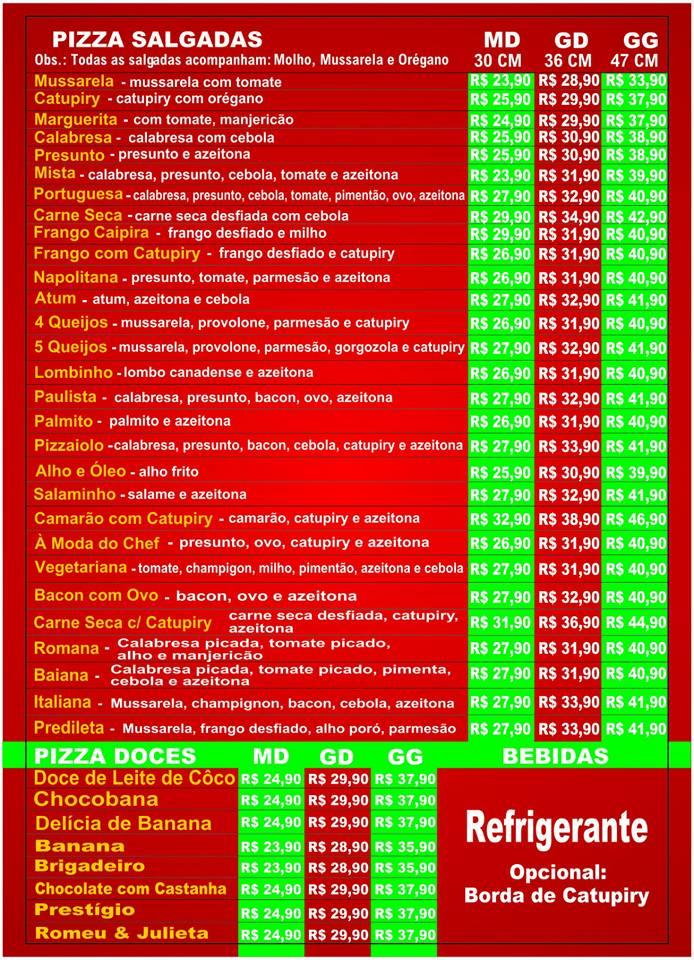 Menu em QUERO PIZZA Delivery pizzaria, Niterói, BARRETO