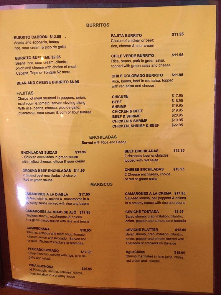 Menu at Tacos El Cabron LLC pub & bar, Spokane Valley