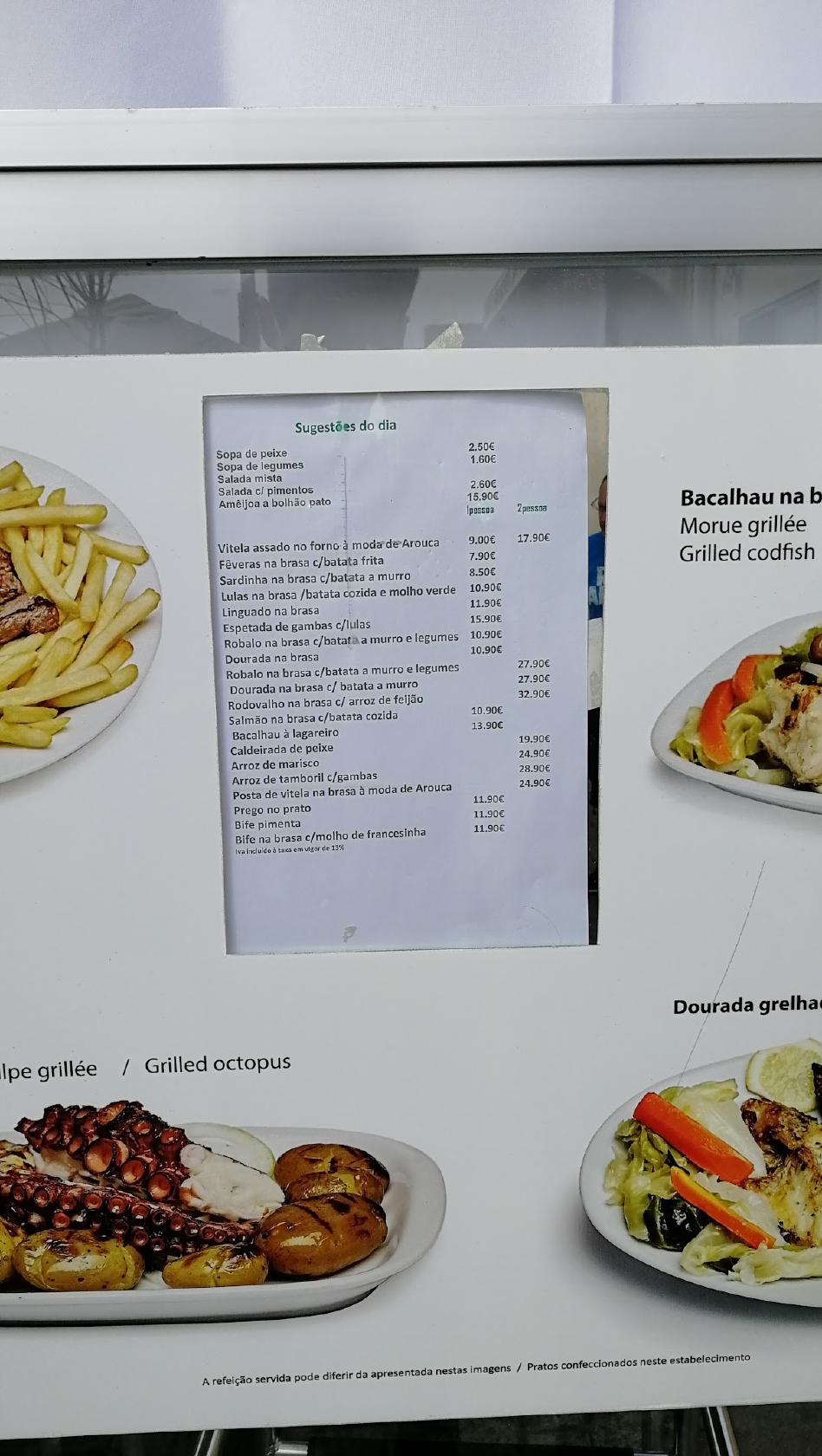 Menu em Restaurante Tasca da Maria, Espinho