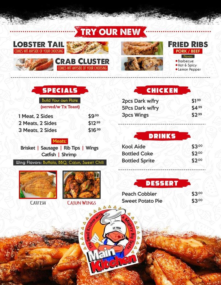 Menu at The Main Kitchen restaurant, Houston, 14144 Westheimer Rd