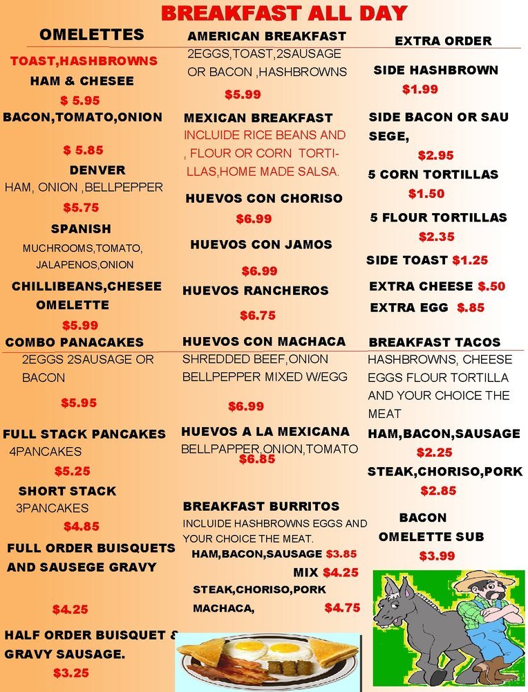 Menu at Burrito King Restaurant., Dayton