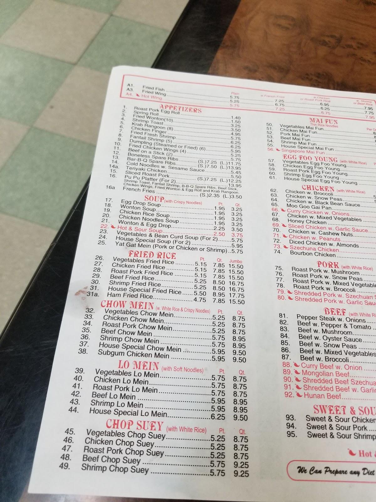 Menu at China Kitchen restaurant, Greenacres, Lake Worth Rd