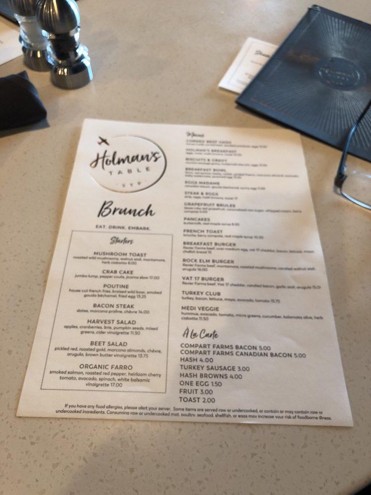 Menu at Holman's Table pub & bar, Saint Paul
