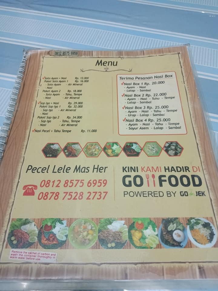 Carta del restaurante Pecel Lele Mas Her, Depok