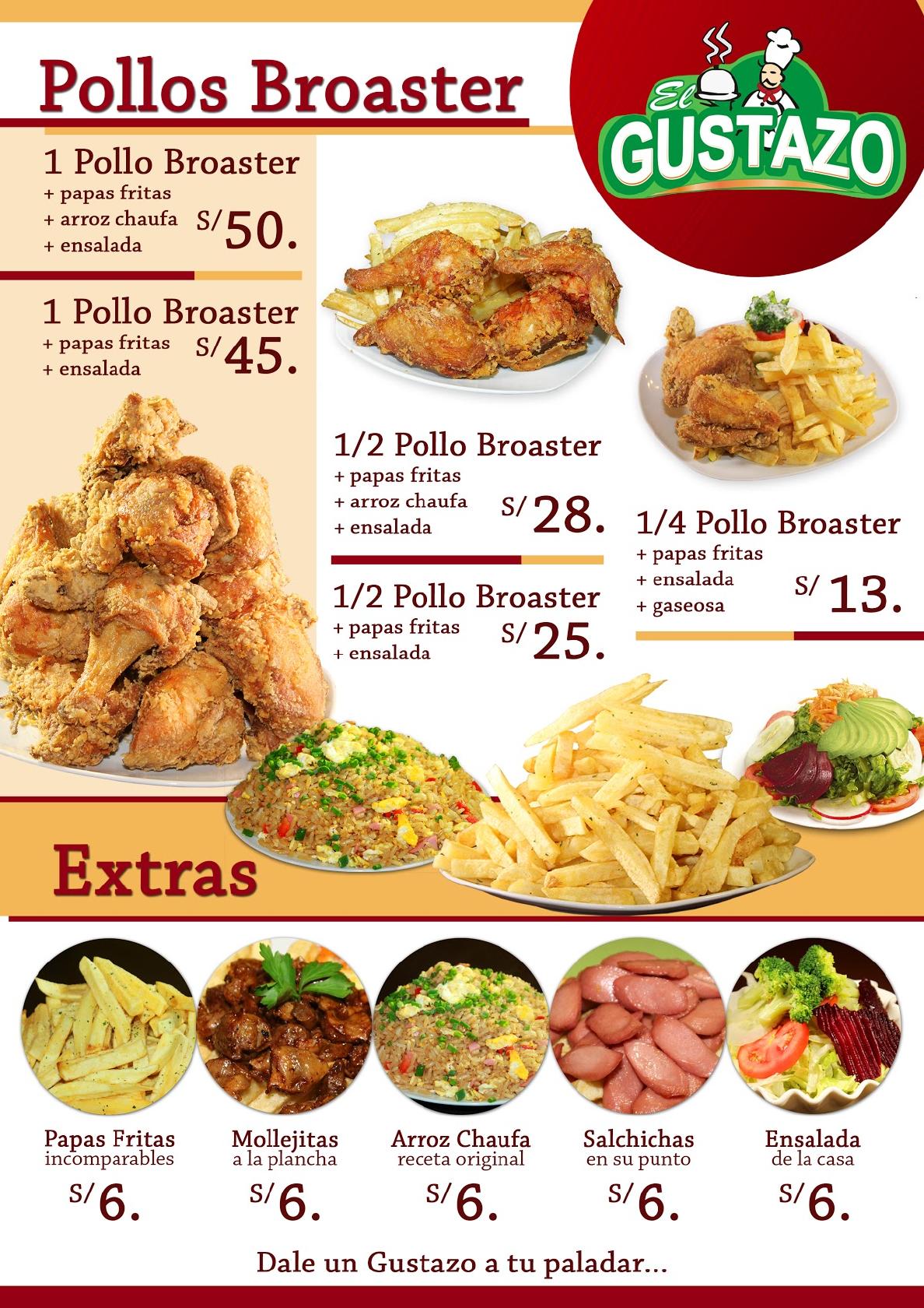 Menu at Polleria El Gustazo restaurant, Ilo District