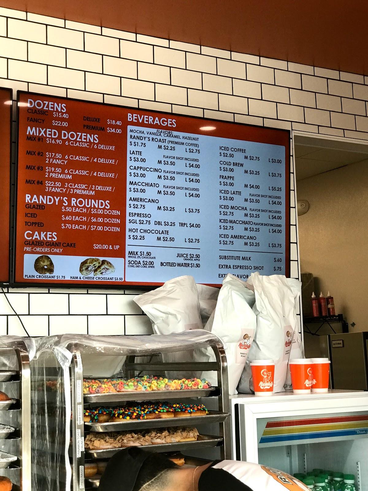 Menu at Randy's Donuts, Bakersfield