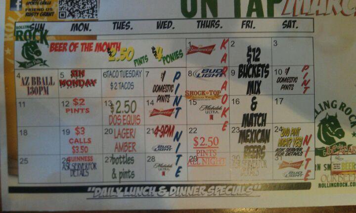 Menu at Rusty's Family Restaurant & Sports Grille, Tucson