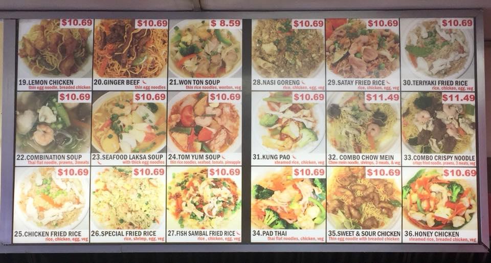 Menu at Yummy Noodle restaurant, Red Deer