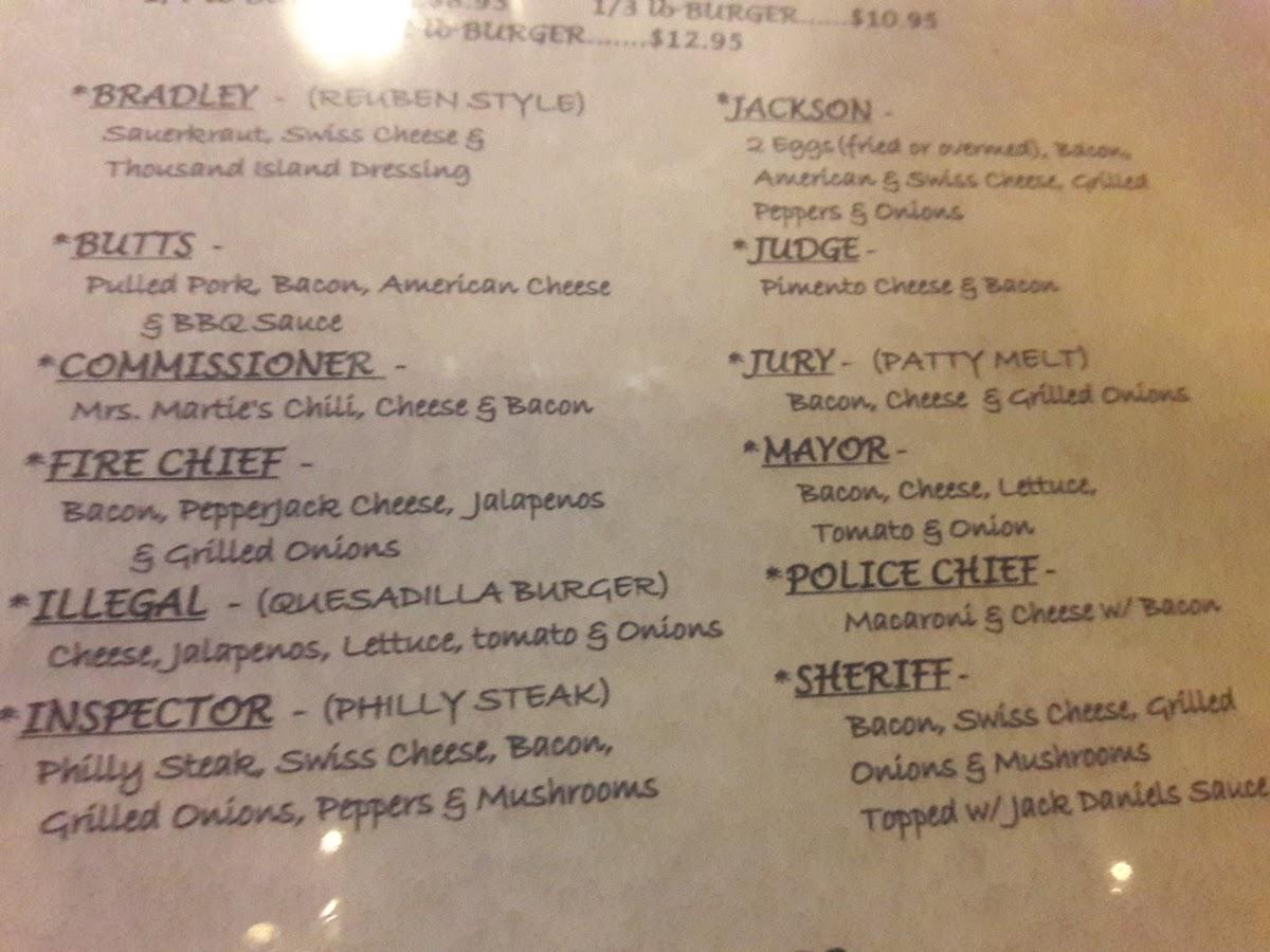 Menu at Bradley's Olde Tavern pub & bar, Jackson