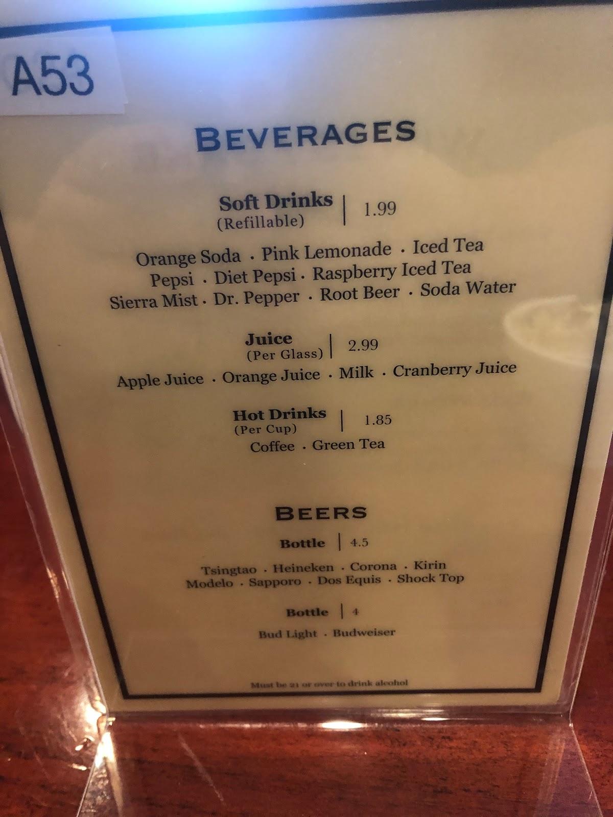Menu at Four Seasons Buffet restaurant, Cerritos