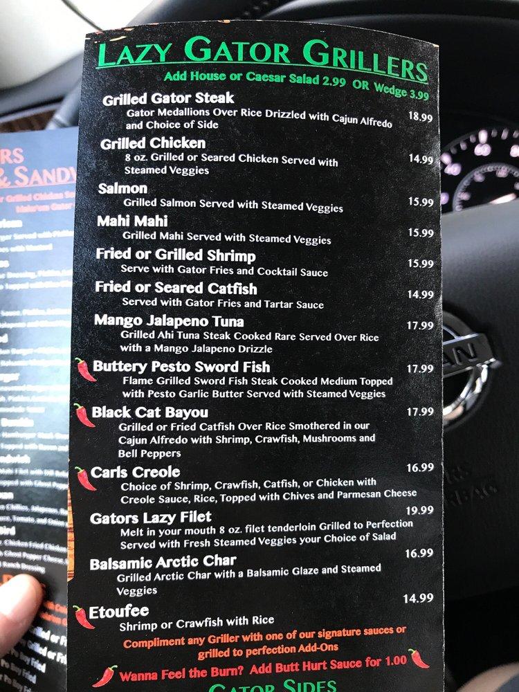 Menu at Lazy Gator pub & bar, Amarillo