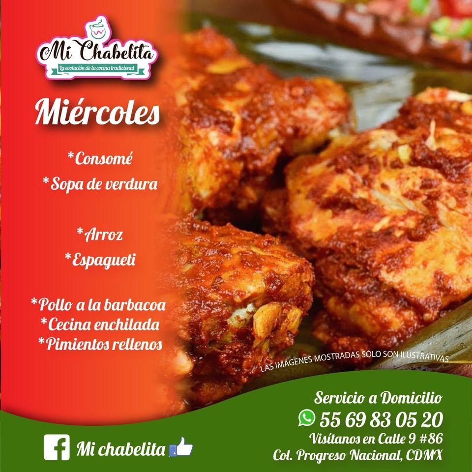 Menu at Mi Chabelita restaurant, Ciudad López Mateos
