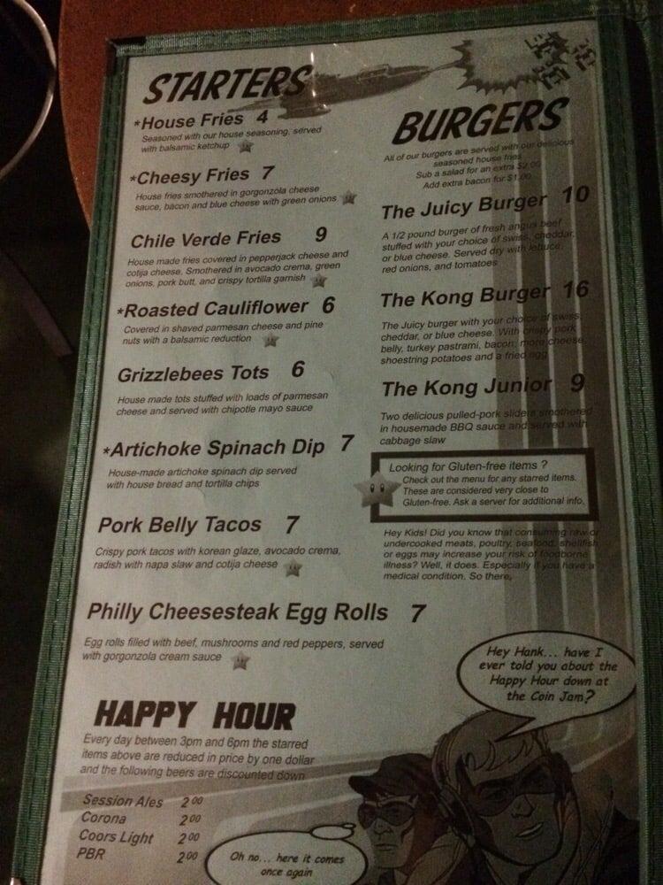 Carta del pub y bar The Coin Jam, Salem