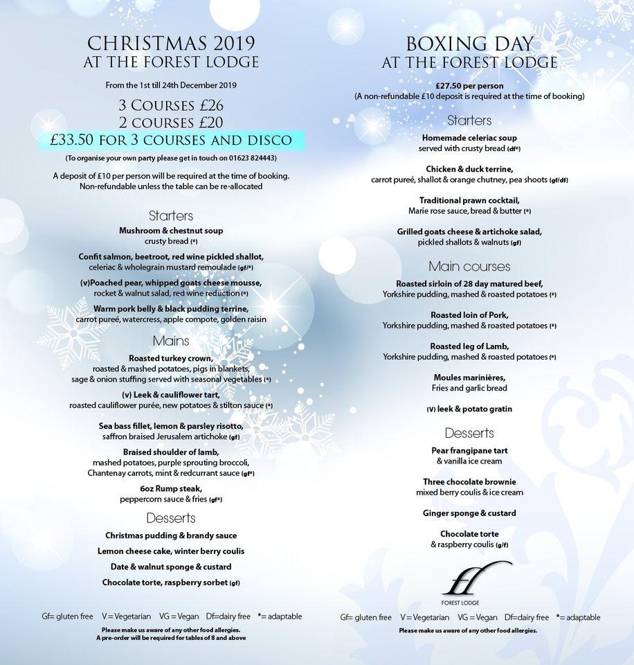 Menu at The Forest Lodge Hotel pub & bar, Edwinstowe