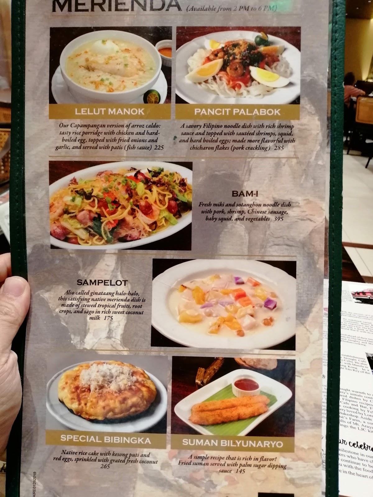 Menu at Abe's Solaire Resort & Casino restaurant, Parañaque