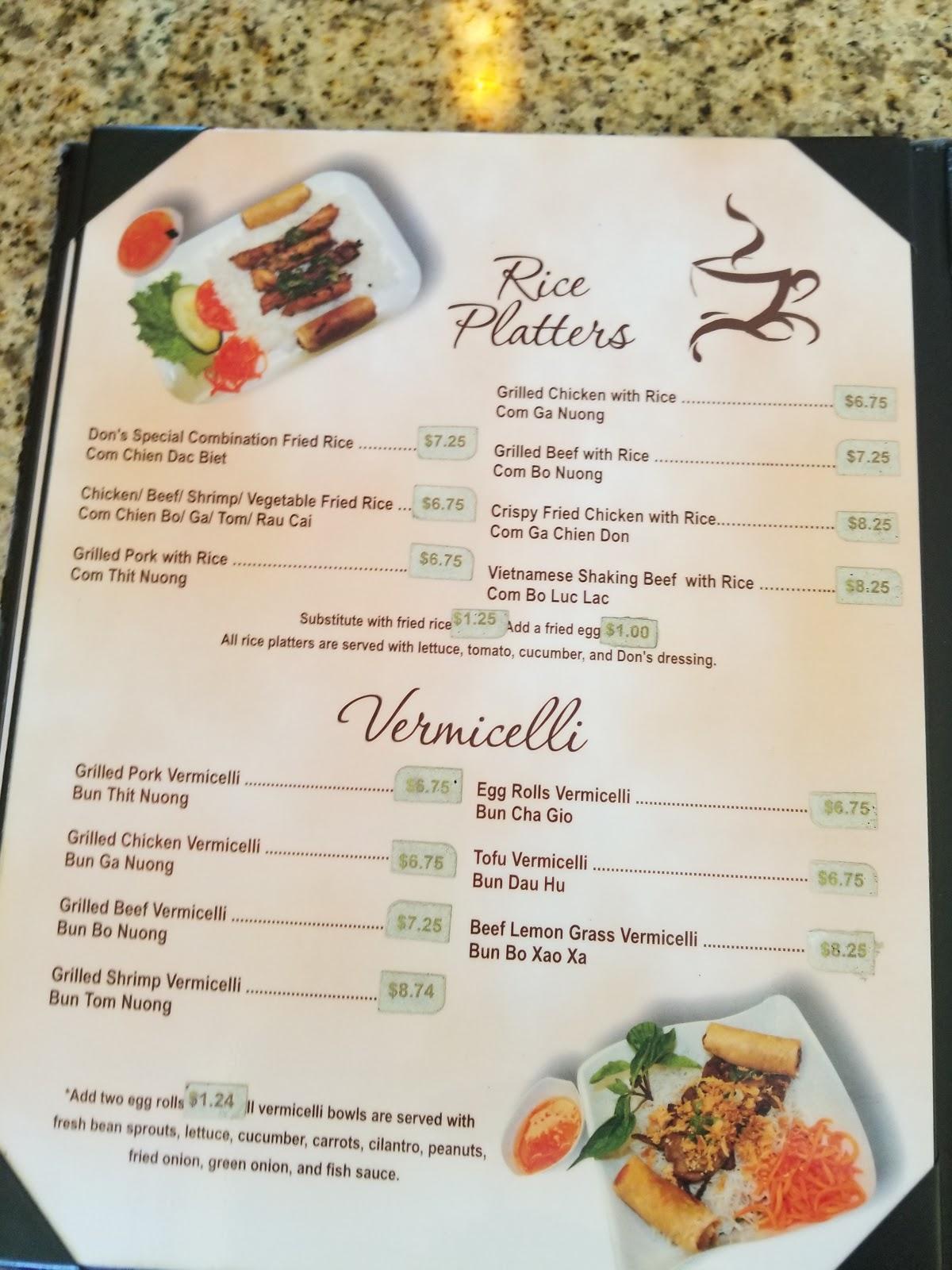 Menu at Don Cafe Stafford, Stafford, 609 Dulles Ave #900